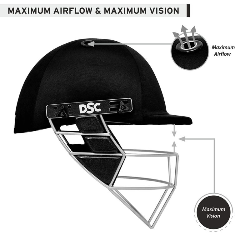 DSC Defender Black Cricket Helmet Adults Black - Pro Cricket Sydney